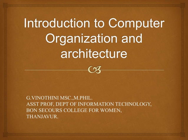 computer organization and architecture | PPTX | Computing | Technology & Computing