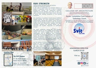College of Architecture - SVIT Vasad Admission Brochure | PDF