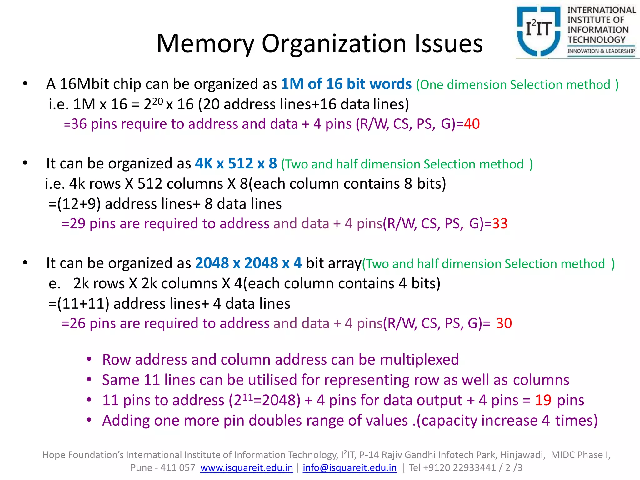 COA | Memory Organization | PPTX