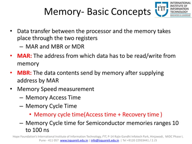 COA | Memory Organization | PPTX