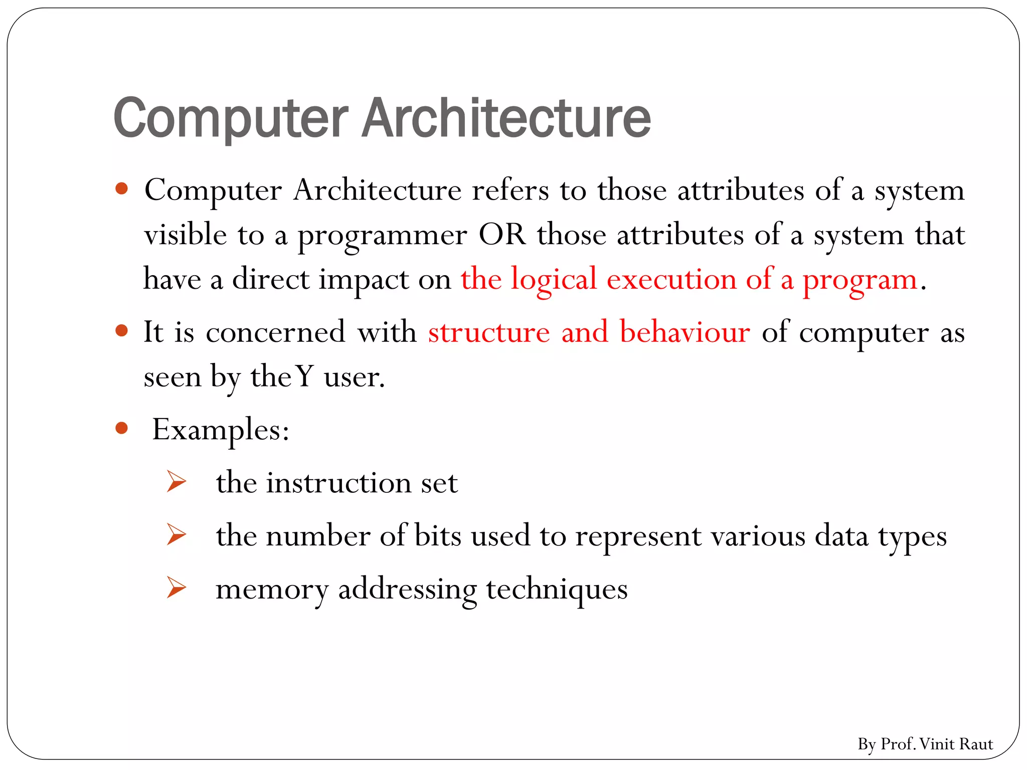 Overview of Computer Architecture and Organization | PPT