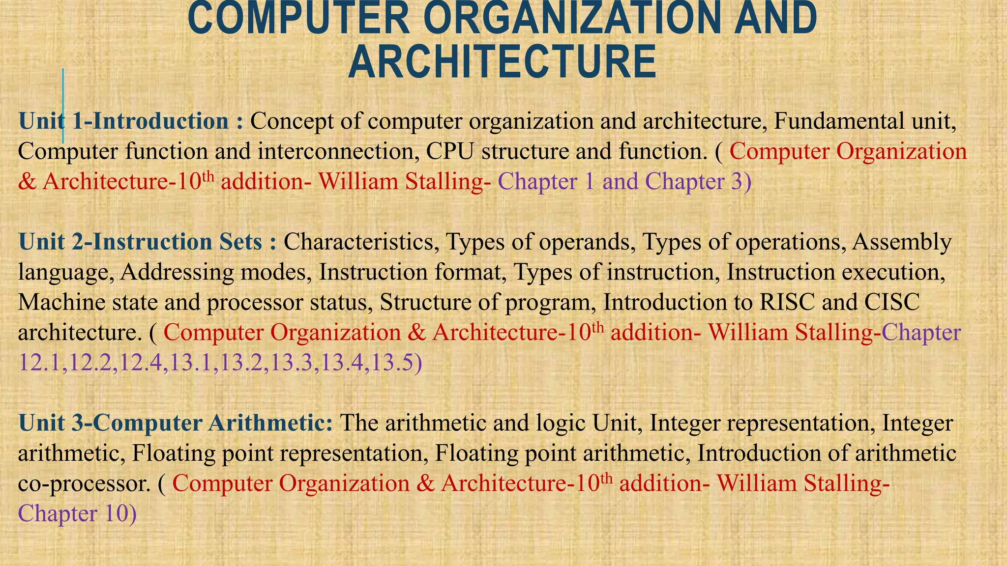 COA-Unit 1 Introduction.pptx | Computing | Technology & Computing