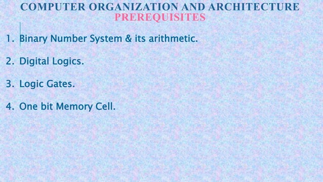 COA-Unit 1 Introduction.pptx | Computing | Technology & Computing