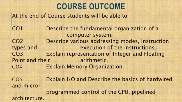 COA-Unit 1 Introduction.pptx | Computing | Technology & Computing