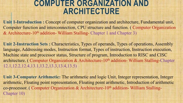 COA-Unit 1 Introduction.pptx | Computing | Technology & Computing