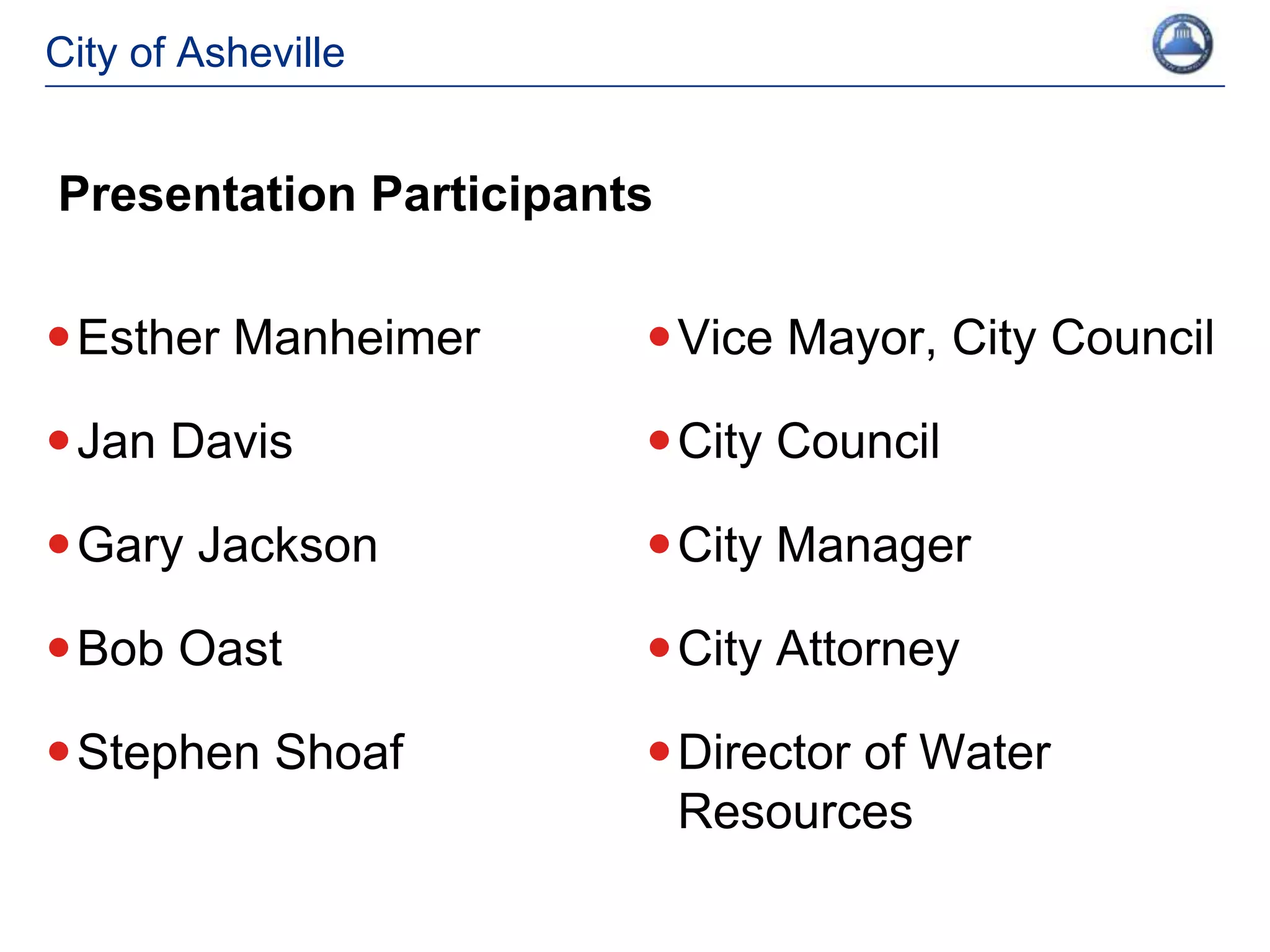 City Of Asheville Water Resources | PPTX