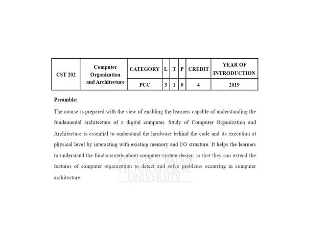 Computer organization and architecture|KTU | PDF