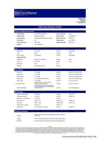 Coa Amla Extrakt Chem2Market | PDF
