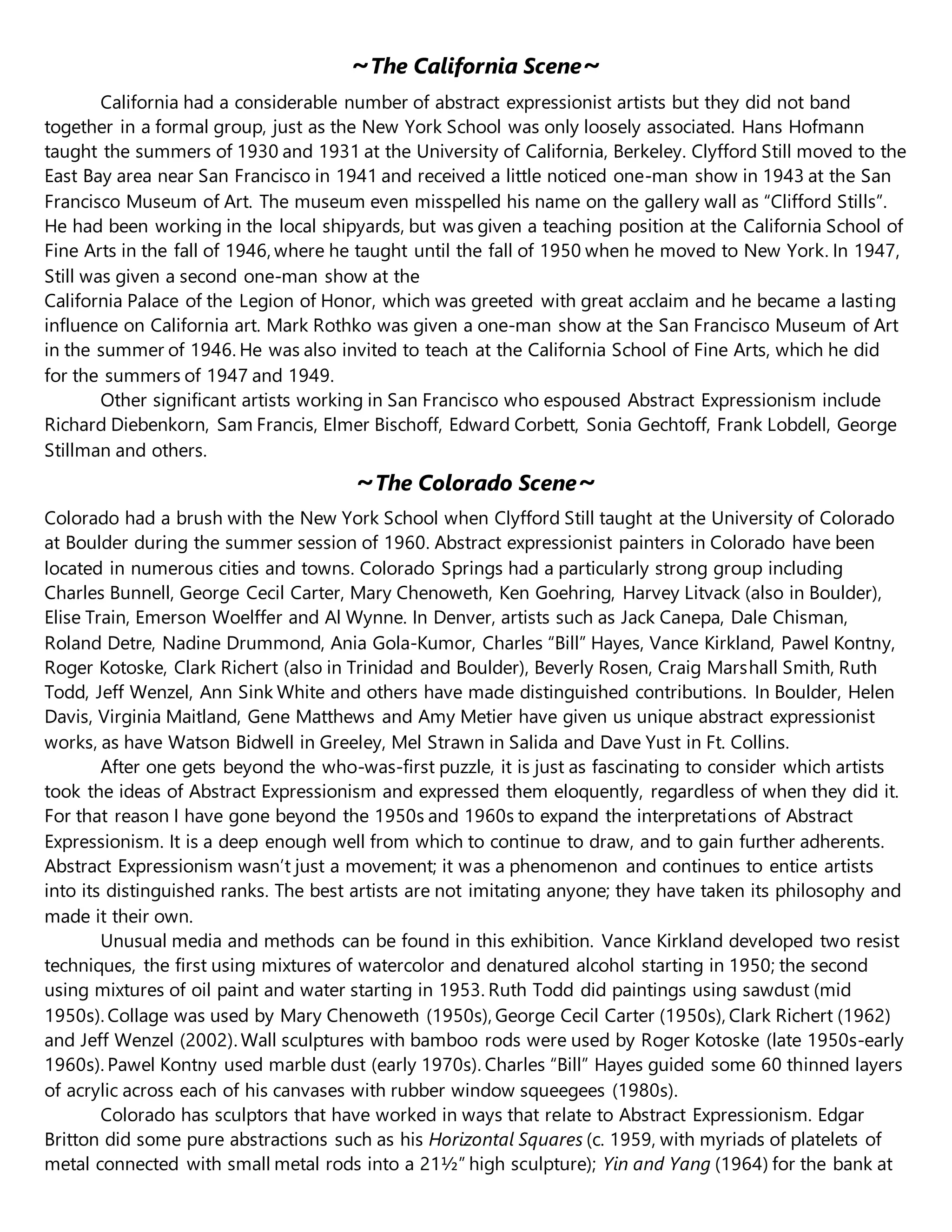 Kirkland Museum: Colorado Abstract Expression | DOC