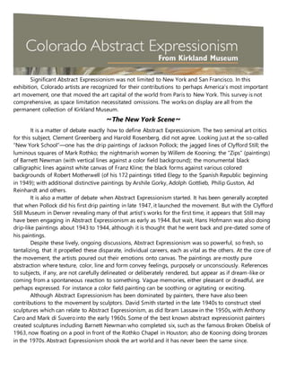 Kirkland Museum: Colorado Abstract Expression | PDF