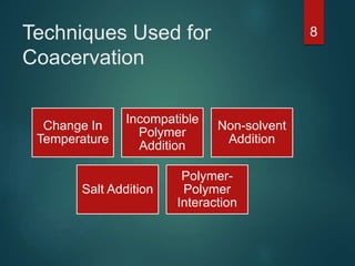 Coacervation Phase Separation Techniques | PPTX