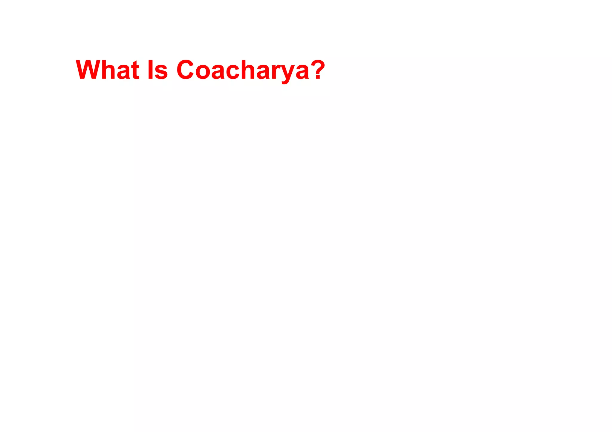 Coacharya programs | PDF