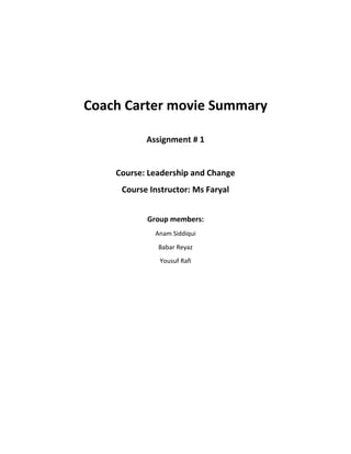 Coach carter movie summary | PDF