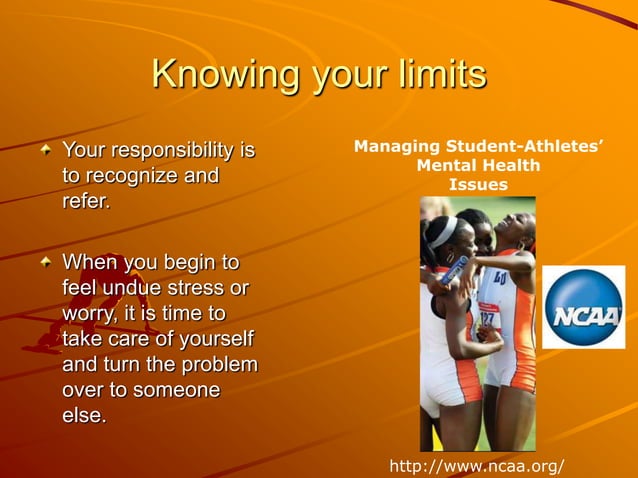 Mental Health for the Student Athlete | PPTX | Mental Health | Diseases ...