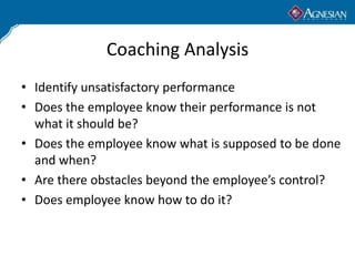 Coaching Employees For Improved Performance | PPT
