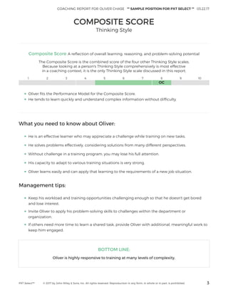 PXT Select™ Coaching Report sample | PDF