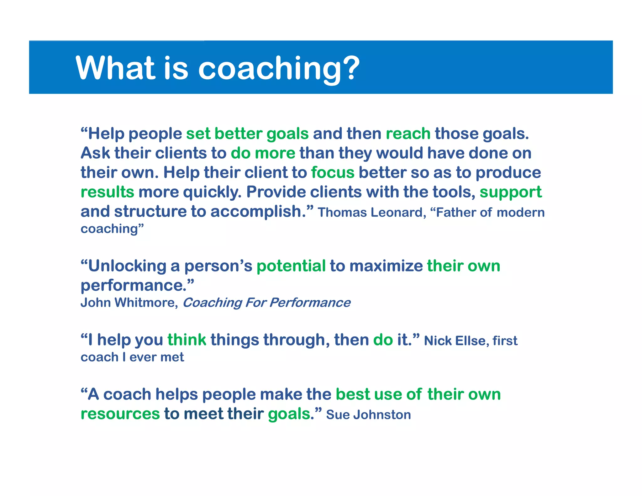 Coaching 101 - The Basics | PDF