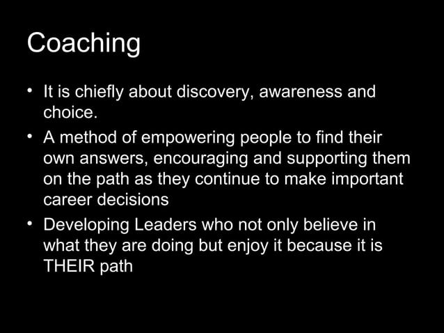 Coach vs Mentor/Manager | PPT