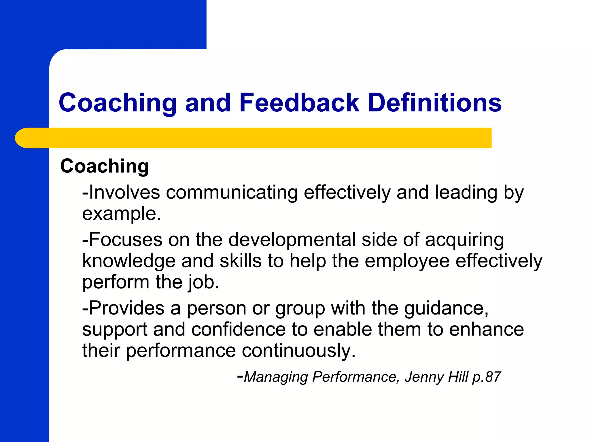 Coaching and feedback | PPT