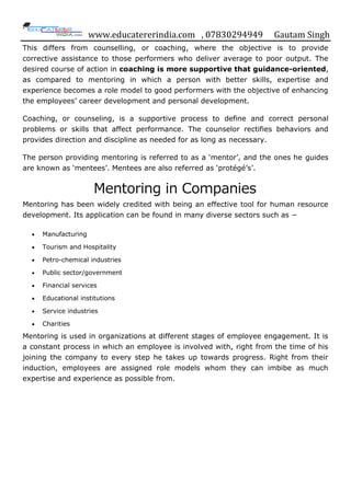 Coaching and mentoring | PDF