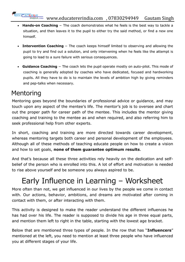 Coaching and mentoring | PDF