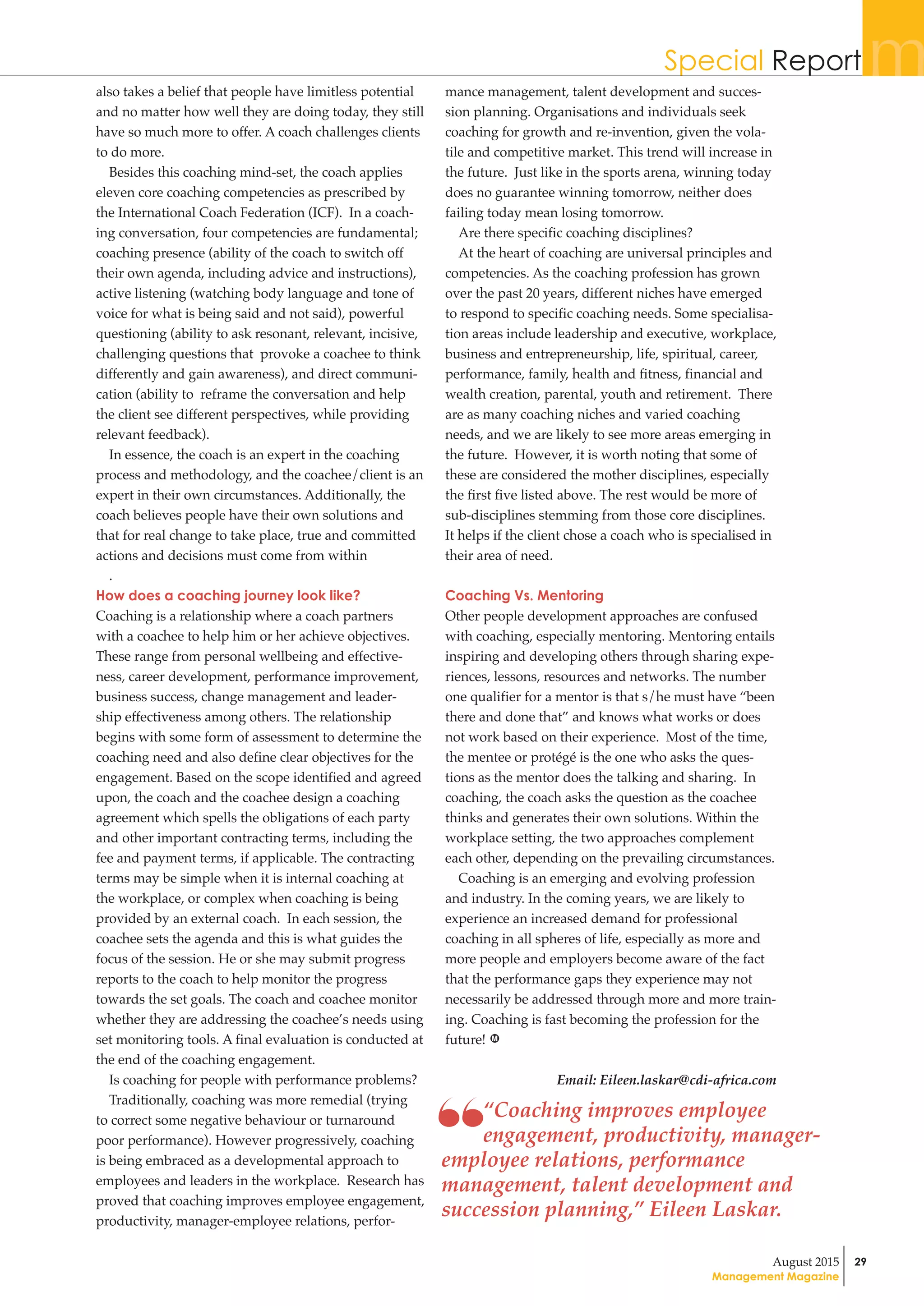 Coaching as a profession for the future | PDF