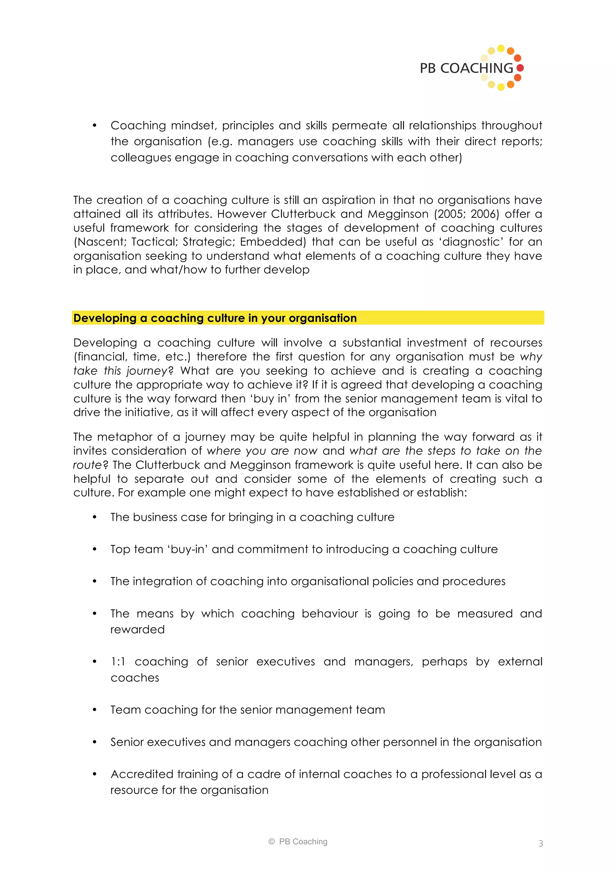 Coaching Cultures | PDF