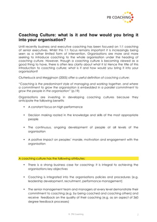 Coaching Cultures | PDF | Business Administration | Business