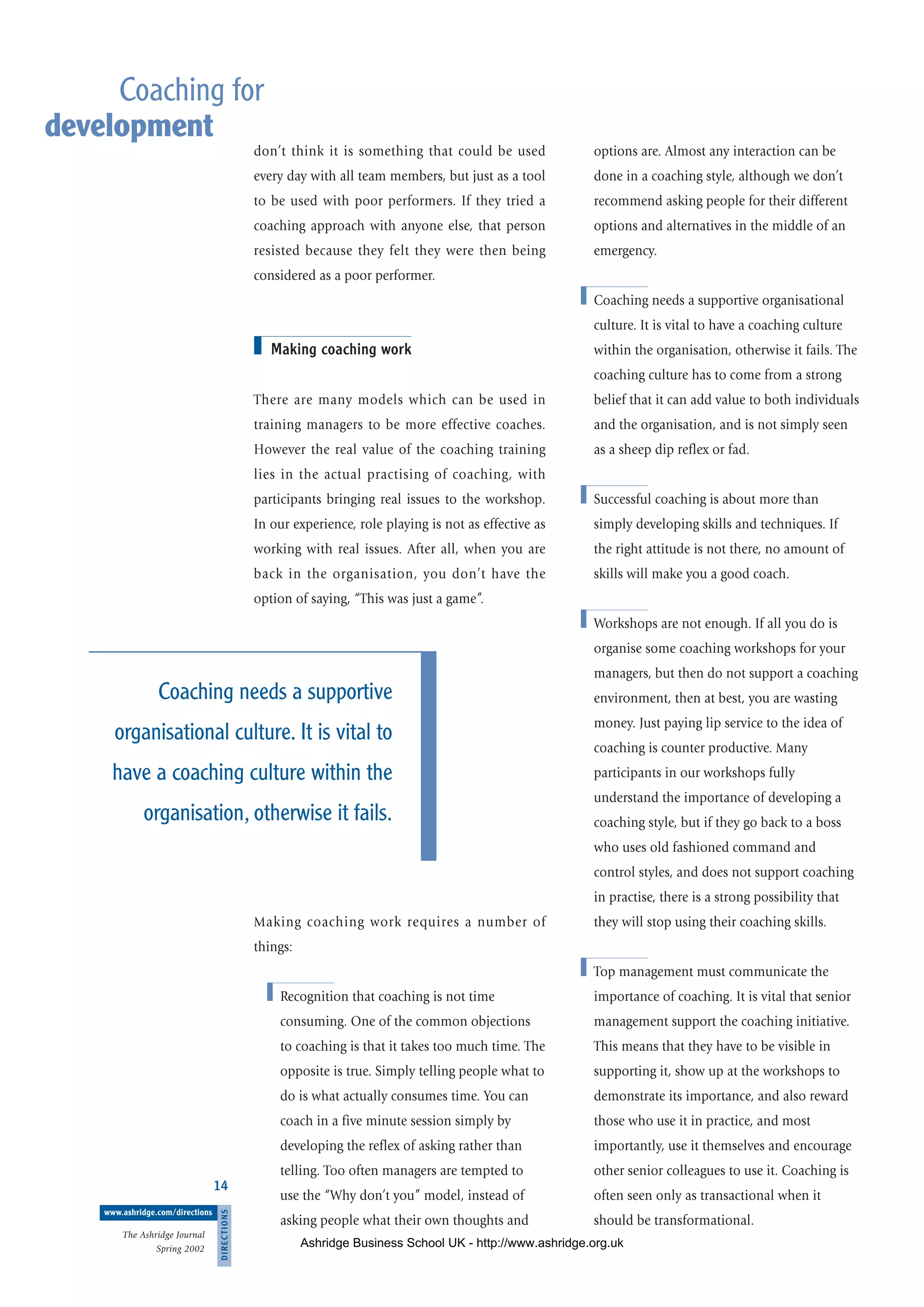 Coaching for development | PDF