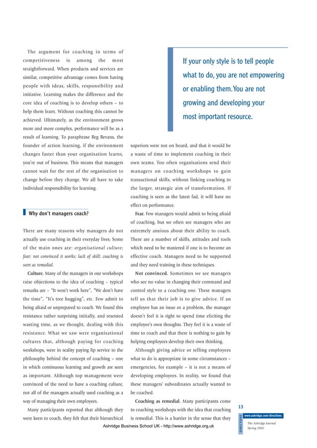 Coaching for development | PDF