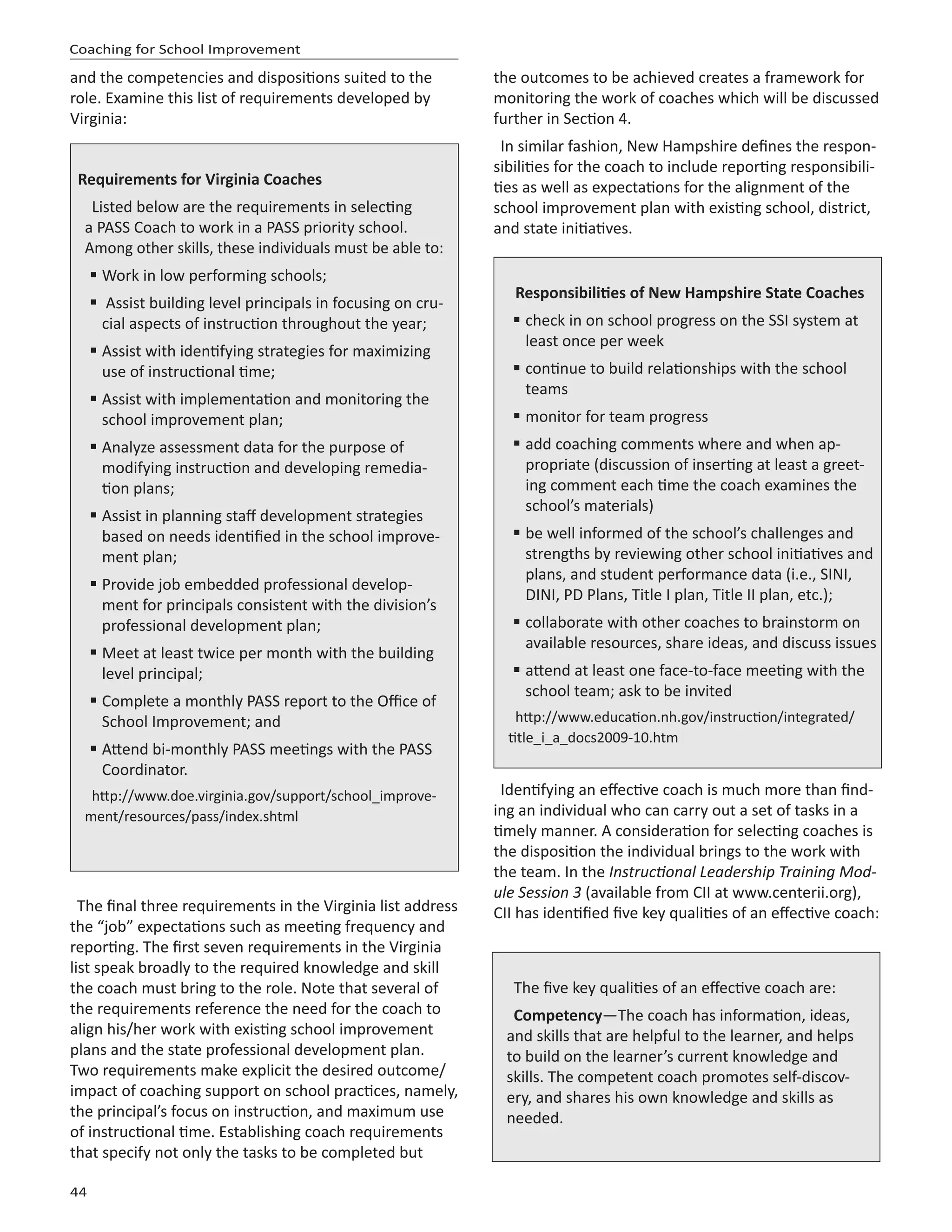 Coaching for school improvement | PDF