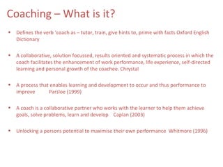 Coaching introduction | PPT