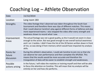 Coaching log | PPT