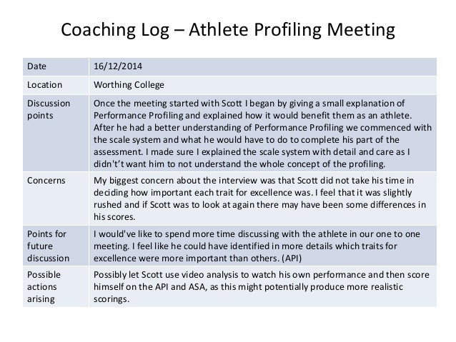 Coaching log