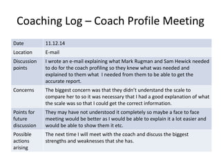 Coaching log | PPTX