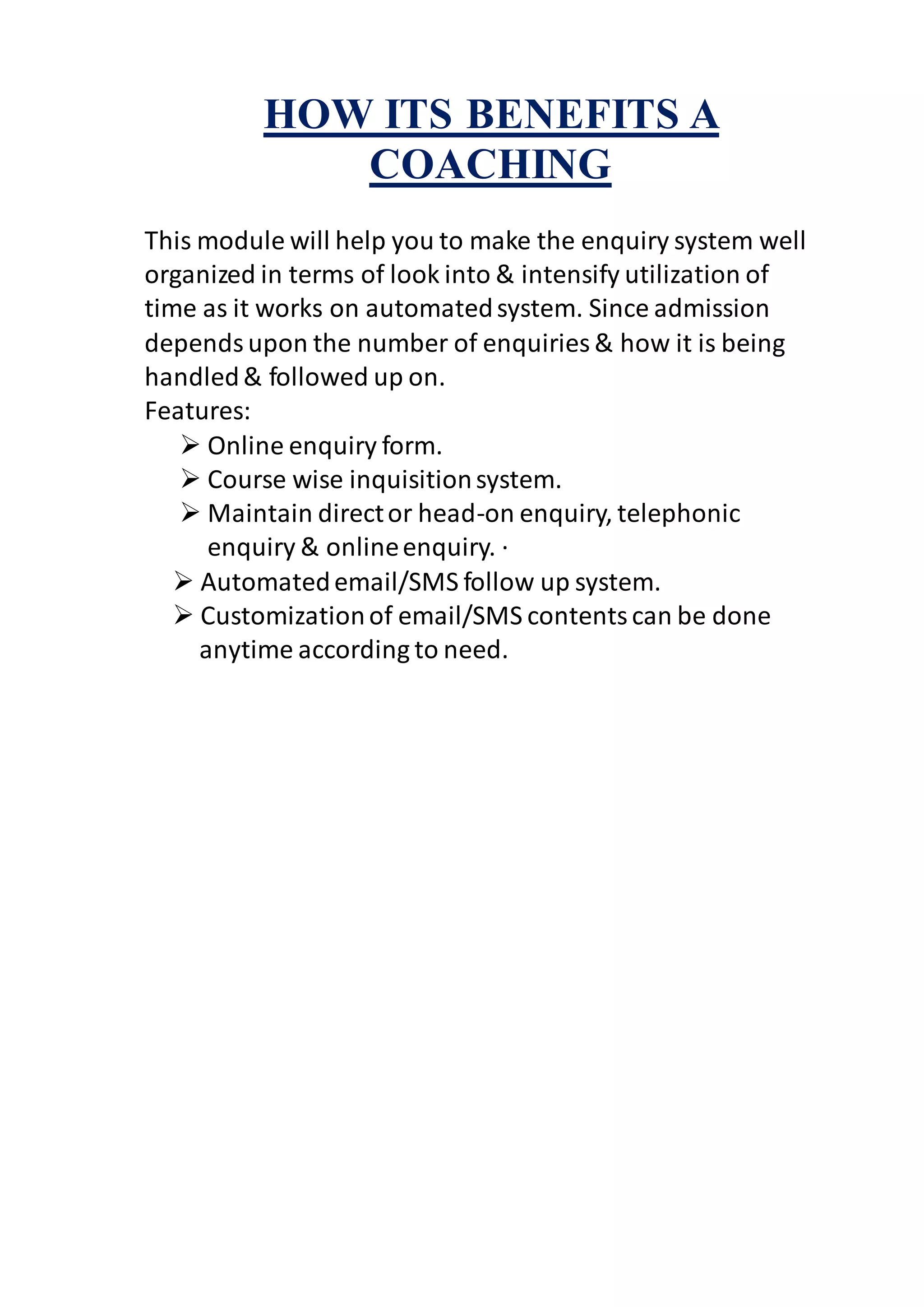 Coaching management system | DOCX