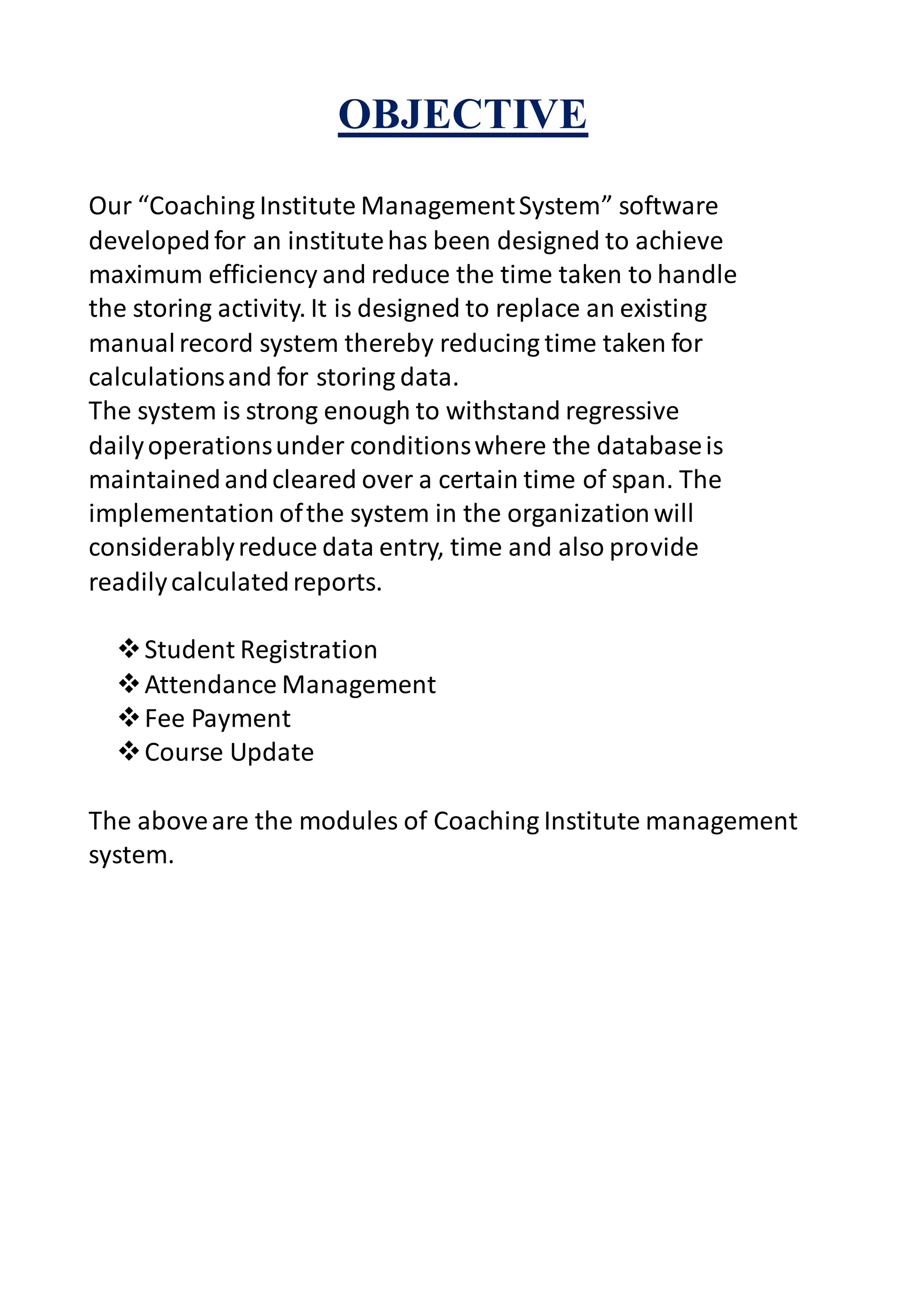 Coaching management system | DOCX