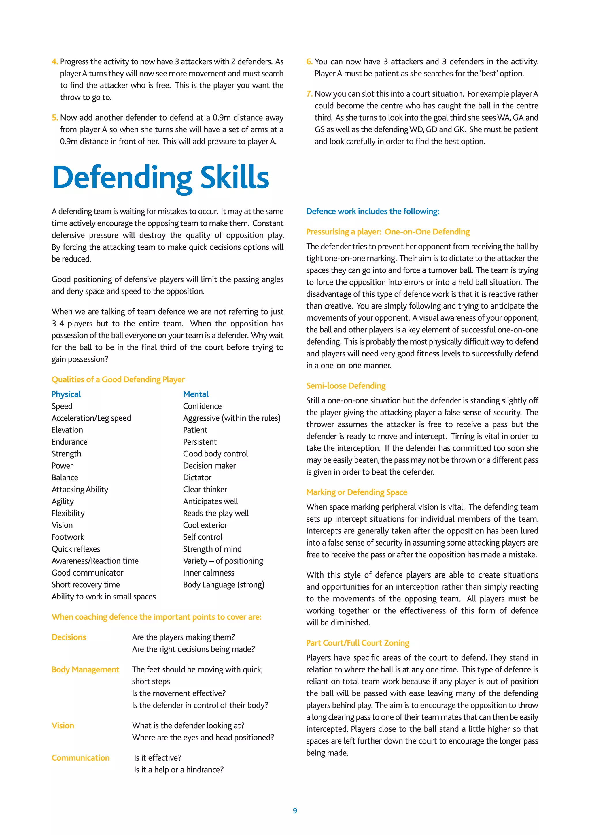 Coaching manual - Netball | PDF