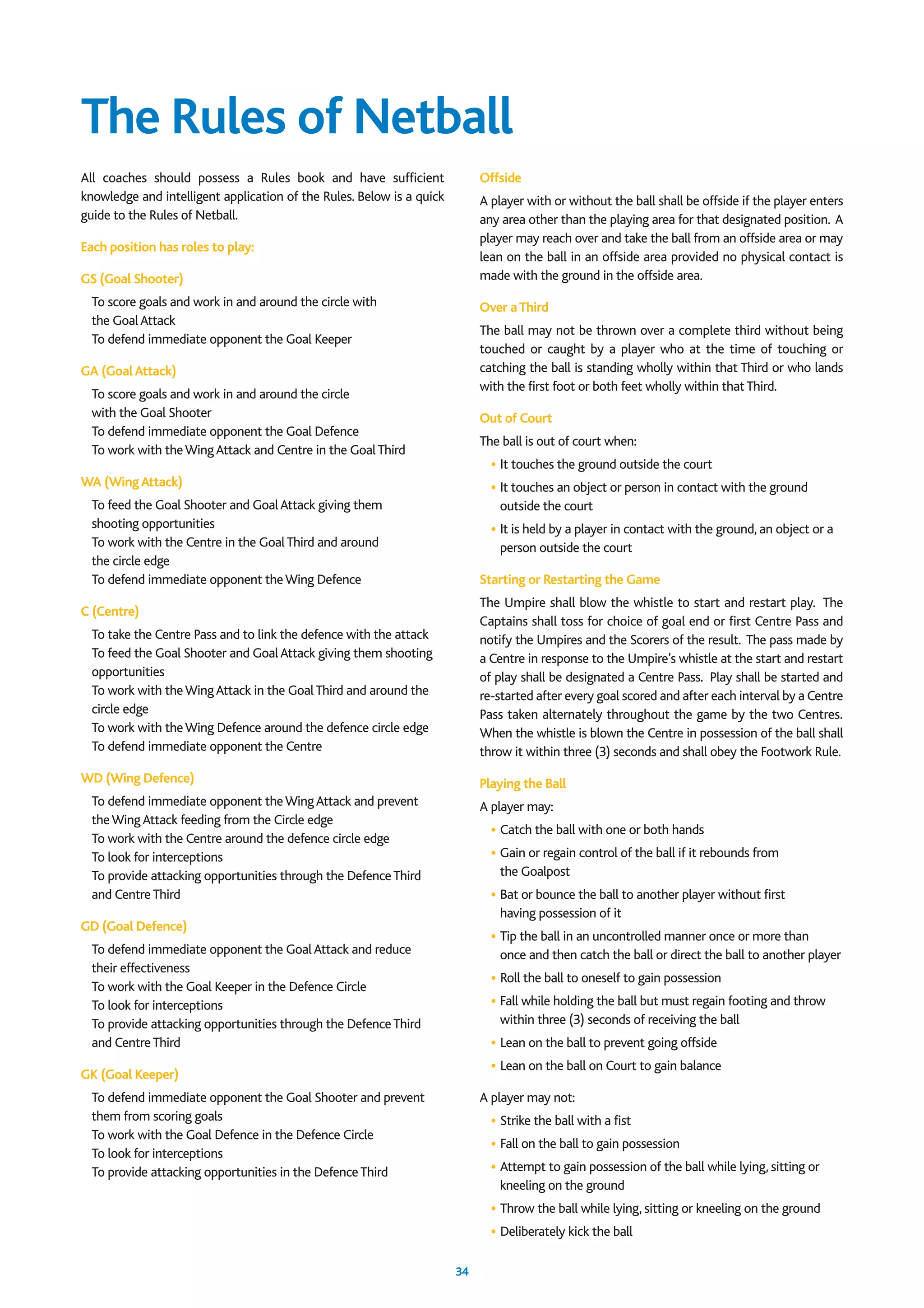 Coaching manual - Netball | PDF