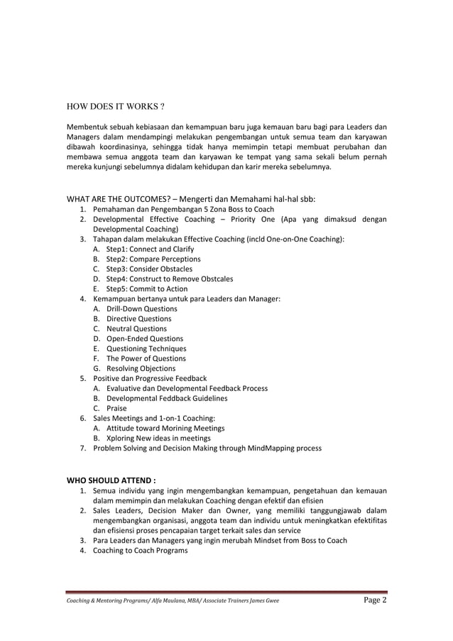 Coaching & mentoring moduls 2014 | PDF