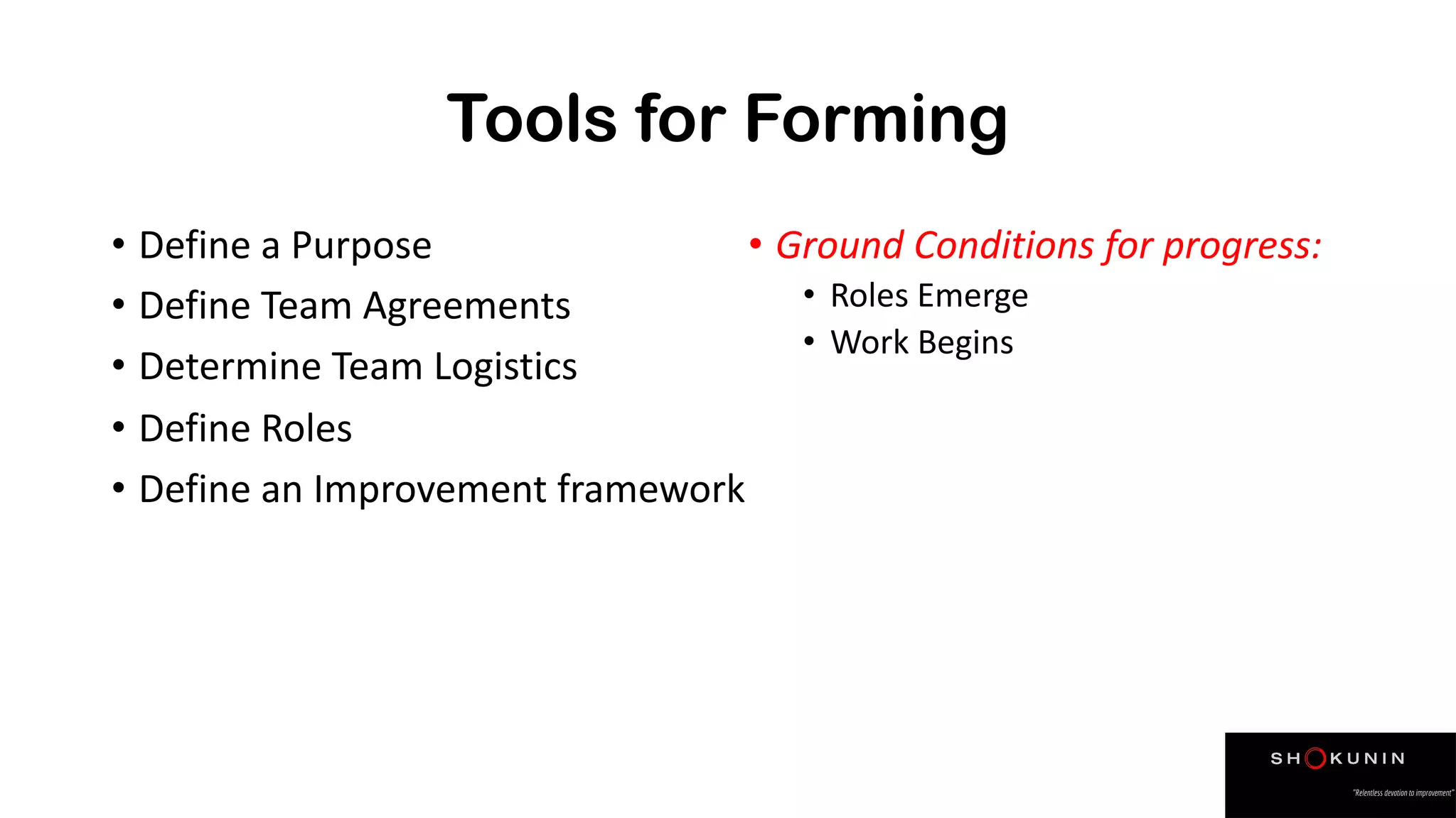 Coaching patterns for Navigating Forming Storming Norming Performing | PPT