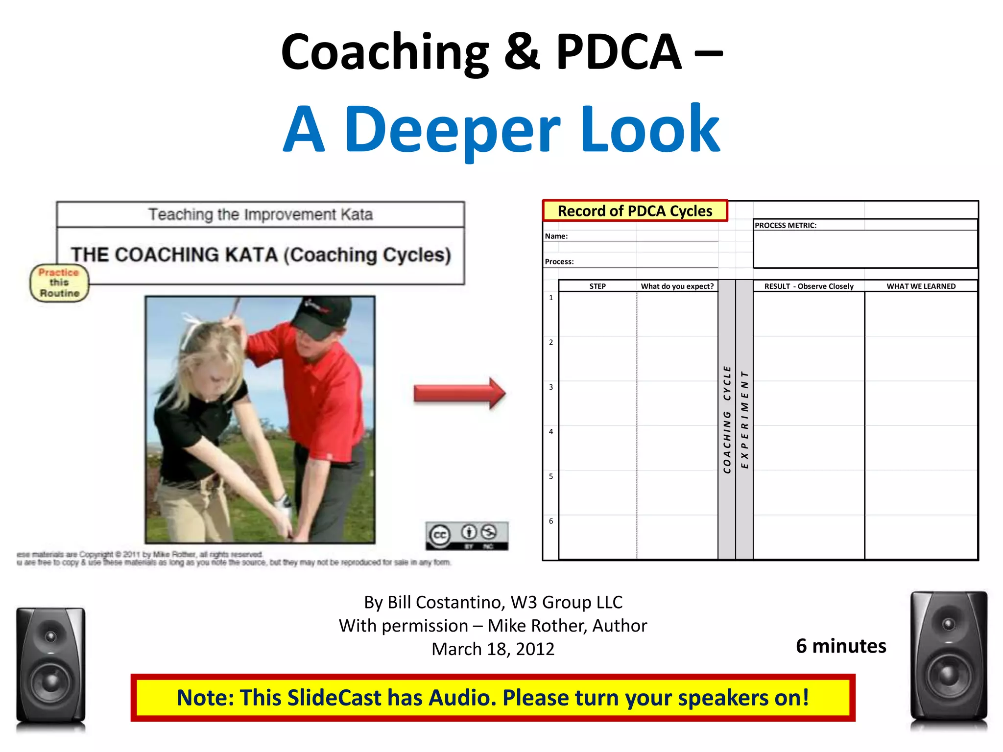 Toyota Kata Coaching & PDCA | PPTX