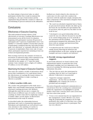 Maximizing the Impact of Executive Coaching | PDF