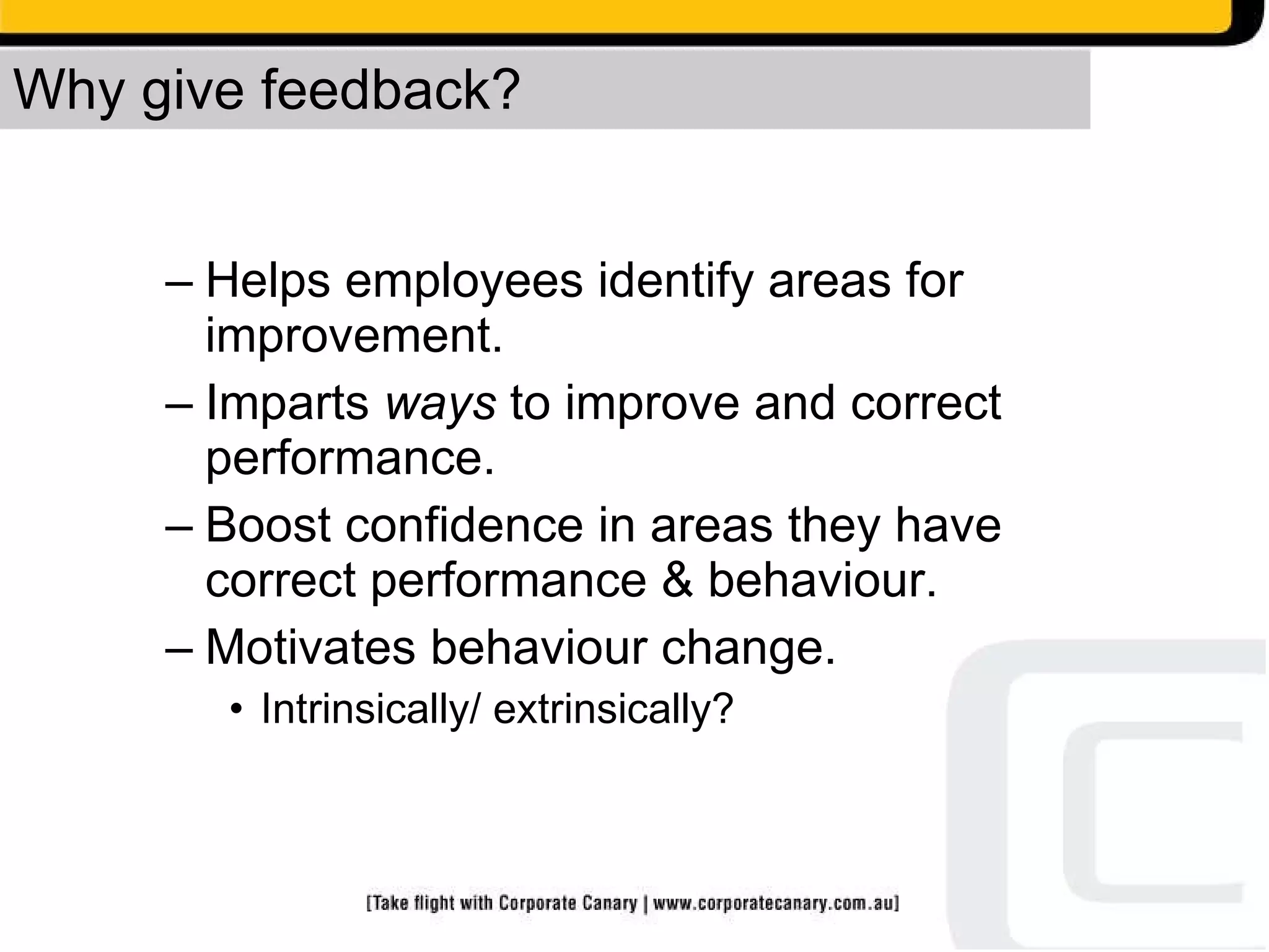 Coaching skills feedback techniques | PPT