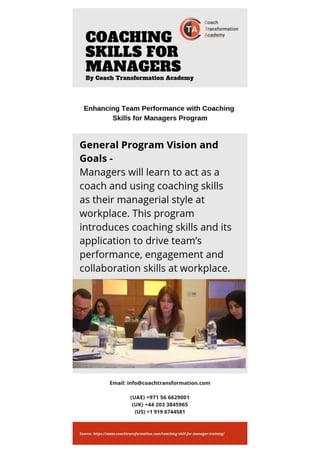 Coaching Skills for Managers Program by Coach Transformation Academy | PDF