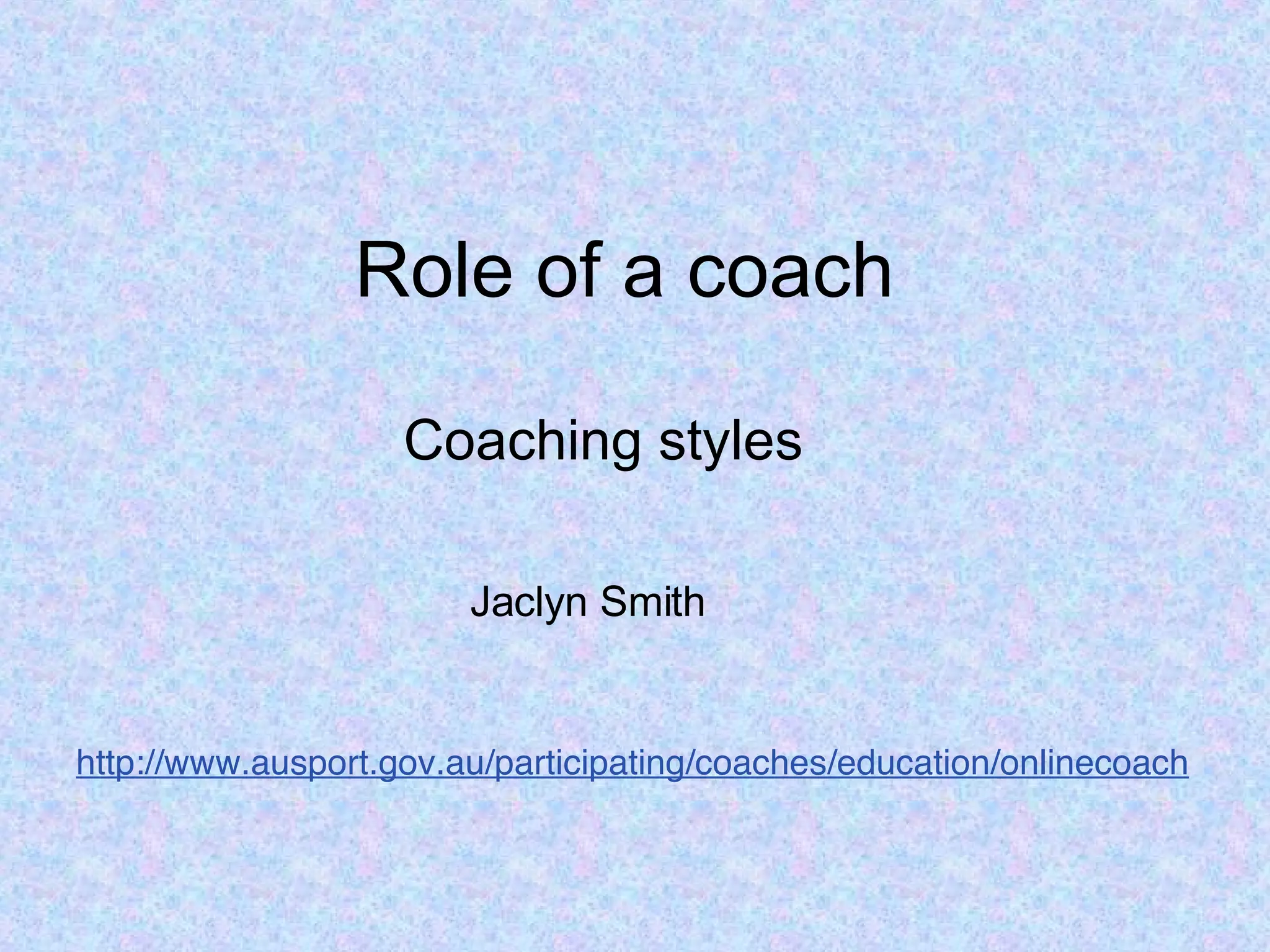 Coaching styles | PPT