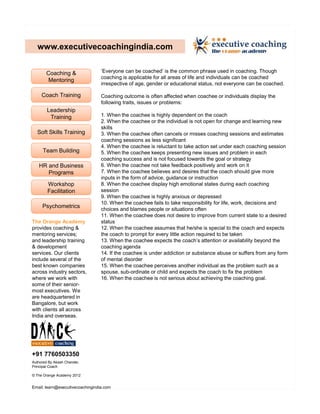 Coaching Success Coachability Index | PDF