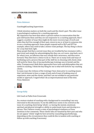 Coaching v therapy Reply Compilation | DOC | Physical Therapy | Wellness