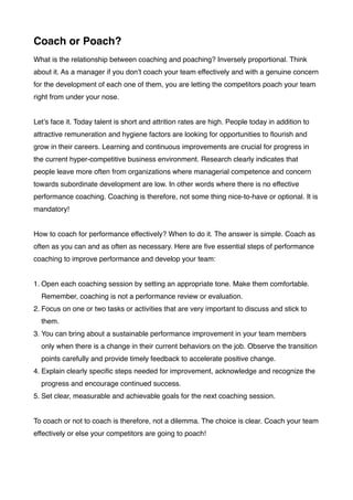 Coach or poach? | PDF