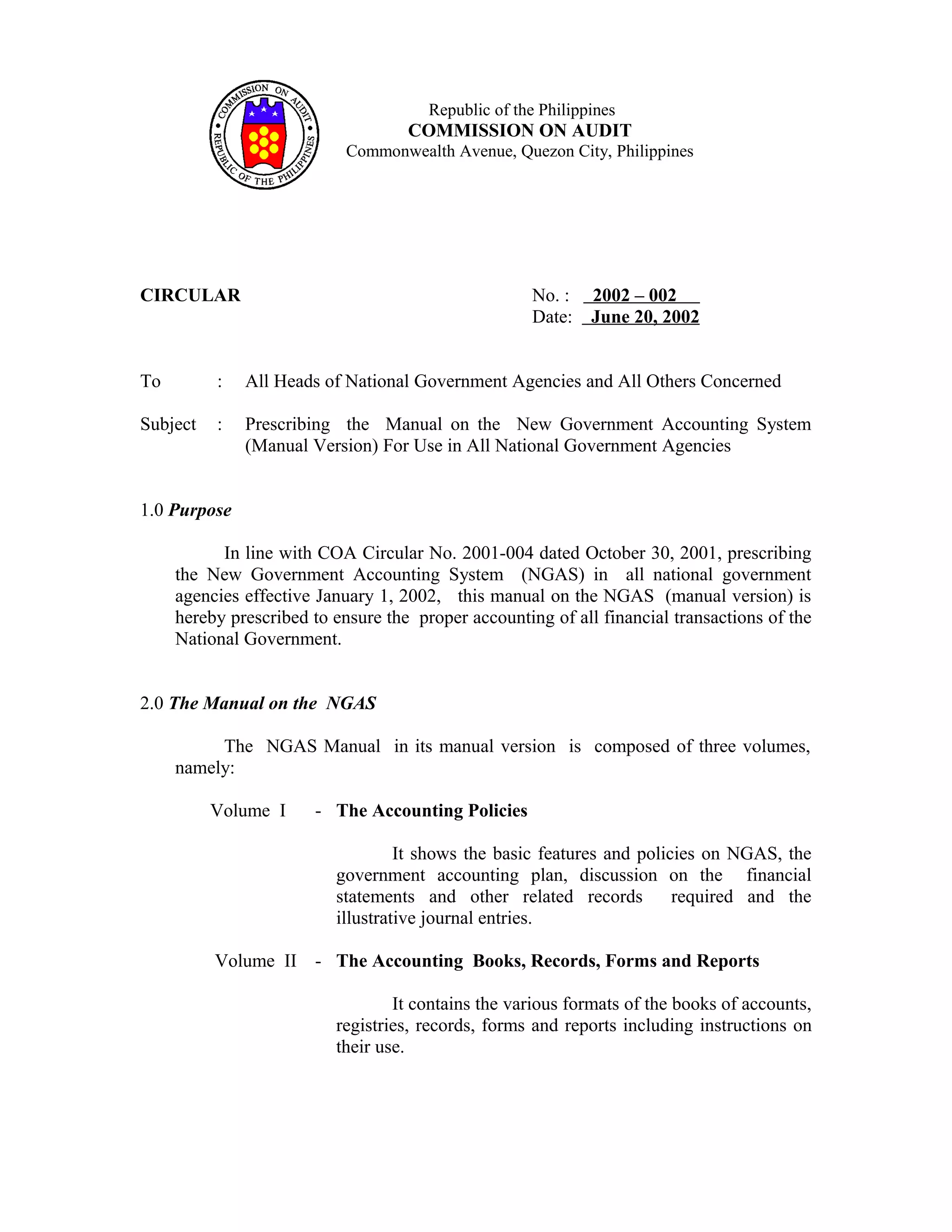 Coa circular no. 2002 002 | DOC